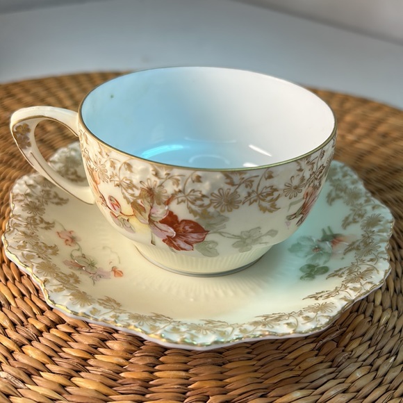 Vintage | Dining | Vintage Old Ivory Silesia Floral Regal Tea Cup And ...